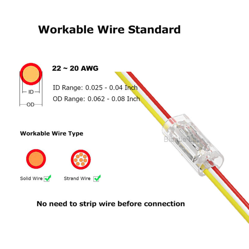 Low Voltage Wire Connectors 3 Pin, Quick Splice Joints 22-20 awg